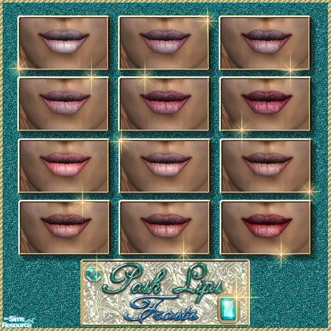 The Sims Resource - Posh Lips Frosted Lipsticks