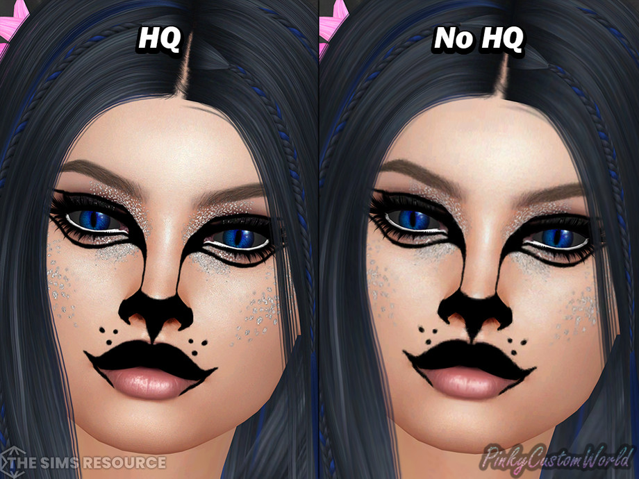 The Sims Resource | Fantasy Eyes N8 - Meow V1 Black Sclera (Eye Detail)