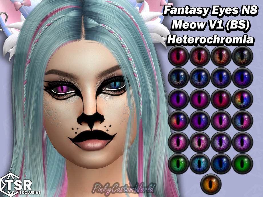The Sims Resource | FantasyEyes N8 - Meow V1 (BS) Heterochromia Child