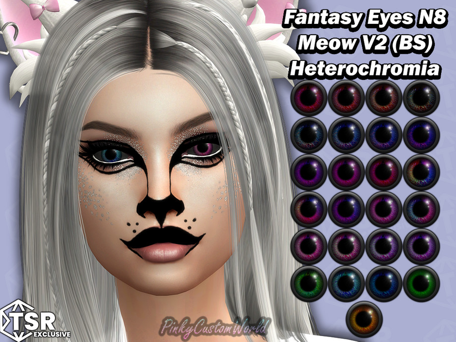 The Sims Resource | FantasyEyes N8 - Meow V2 (BS) Heterochromia Infant