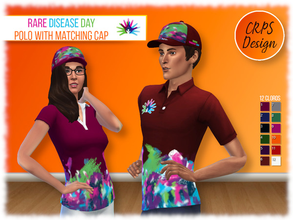 The Sims Resource | RDD 24 adult shirts with matching cap