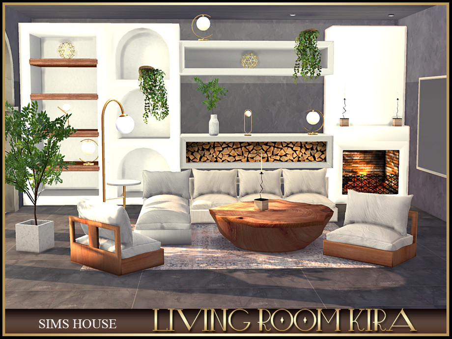 The Sims Resource - [Sims House] THREE SEATER SOFA. LIVING ROOM KIRA