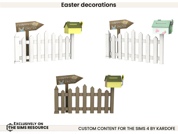 The Sims Resource - kardofe_Easter decorations_Decorative fence