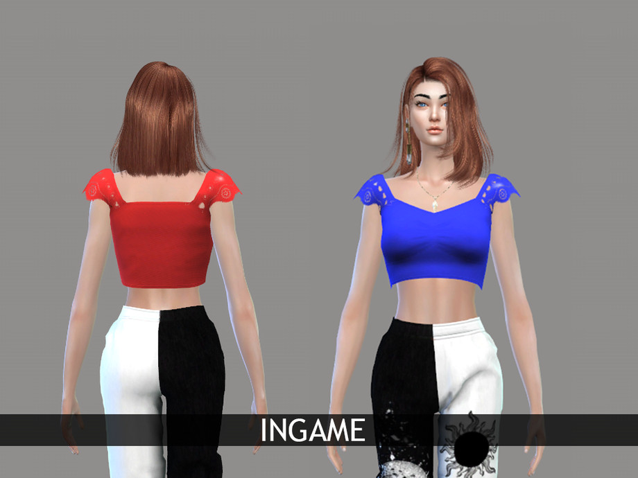 The Sims Resource | CC.Square Neck Ruffle Eyelet