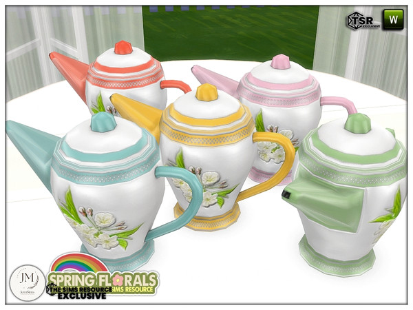 The Sims Resource | spring florals deco tea-pot