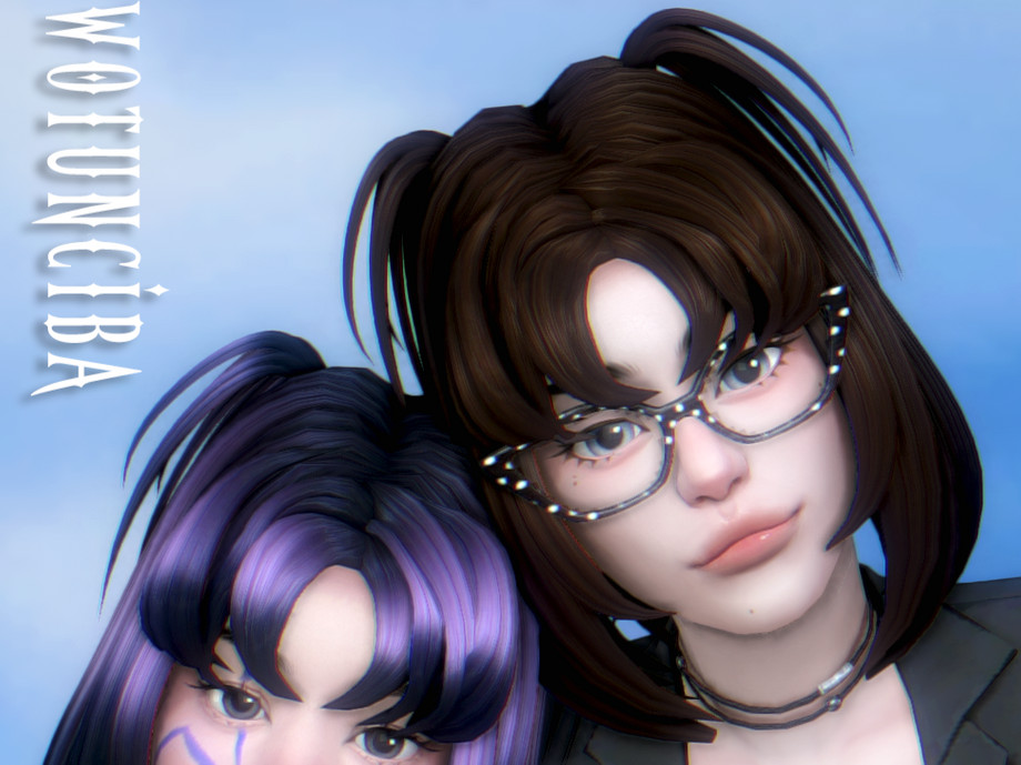 The Sims Resource | E-girl Ombre Short Hair