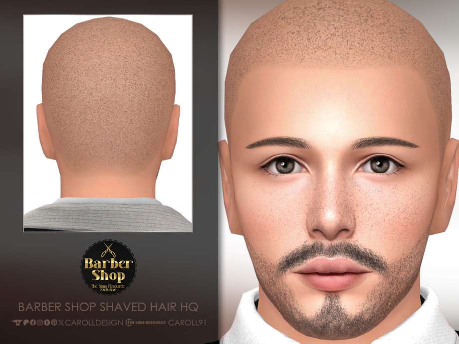 The Sims Resource | Barber Shop Shaved Hair HQ