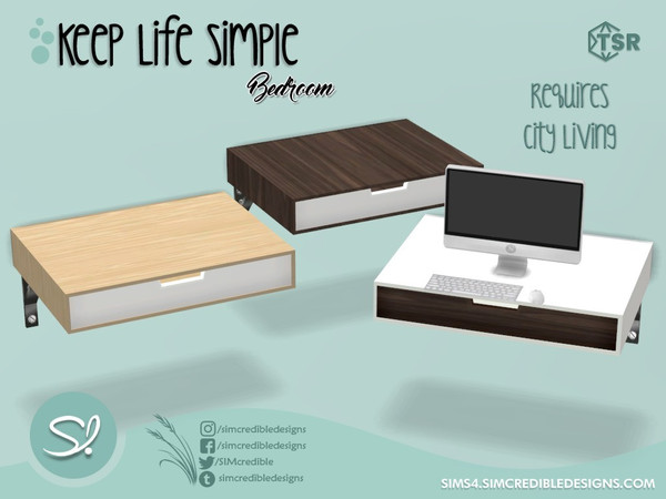 The Sims Resource | Keep Life Simple Bedroom Desk [requires City Living]