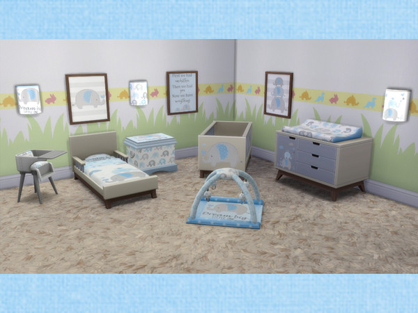 The Sims Resource - Blue Elephant Highchair [chicchatter87]