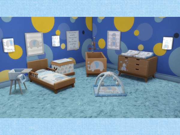 The Sims Resource - Blue Elephant Toddler Bed