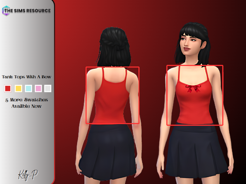The Sims Resource | Tank Top With Bow