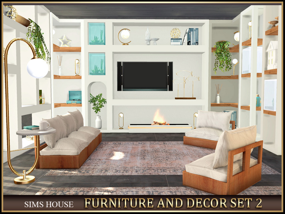 The Sims Resource | [Sims House] CORNER CABINET WITH CLOSED SHELVES ON THE SIDES. SET OF ...