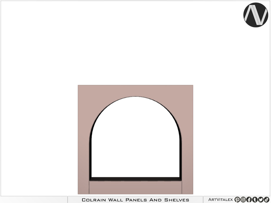 The Sims Resource | Colrain Wall Panel Arch Niche Short