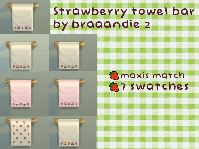 The Sims Resource | Strawberry Towel Bar