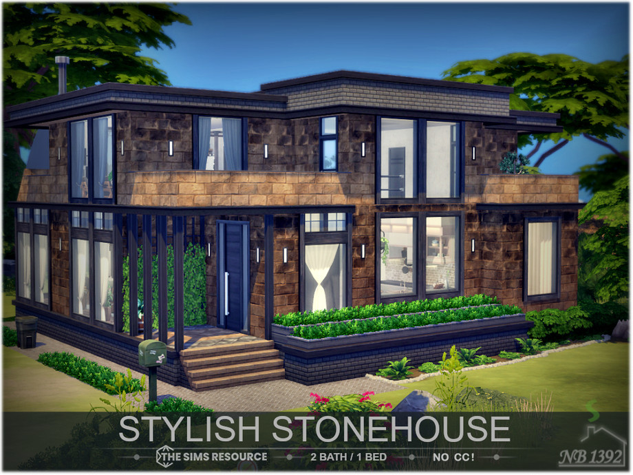 The Sims Resource | Stylish Stonehouse (No CC!)