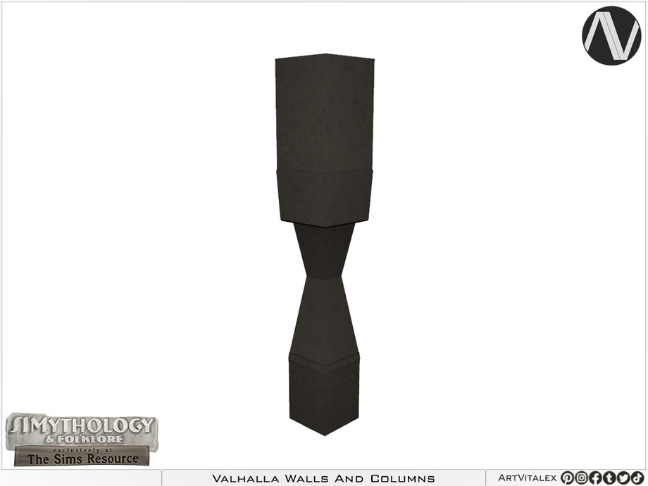 The Sims Resource - SIMythology | Valhalla Stone Wall Corner