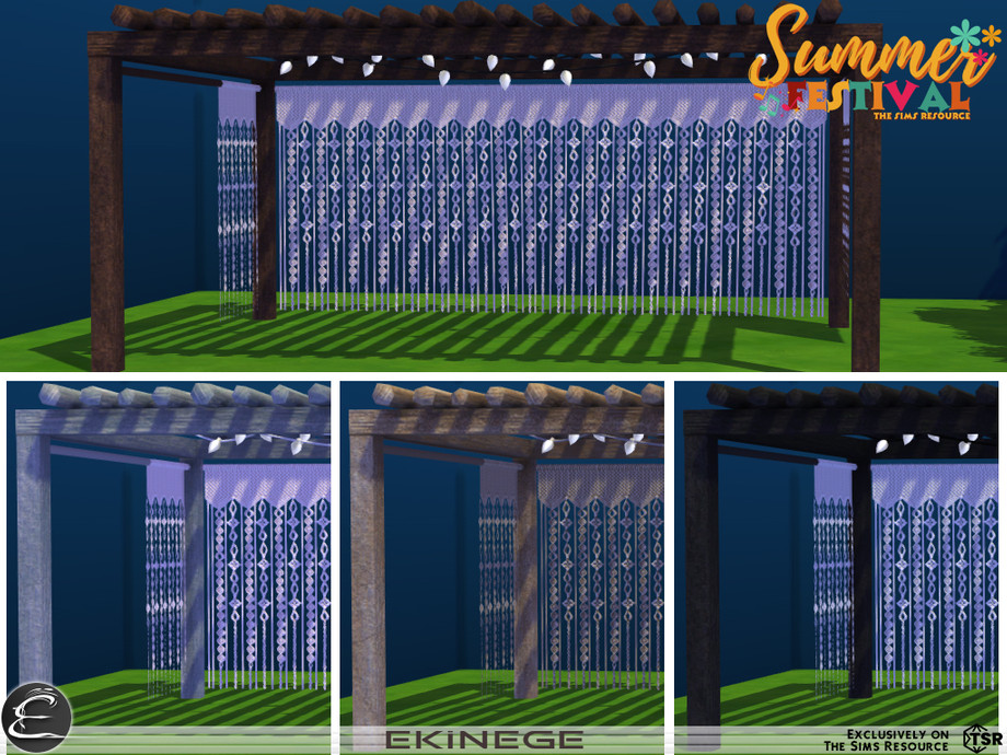 The Sims Resource | Summer Festival - Outdoor Seating Decor- Pergola ...