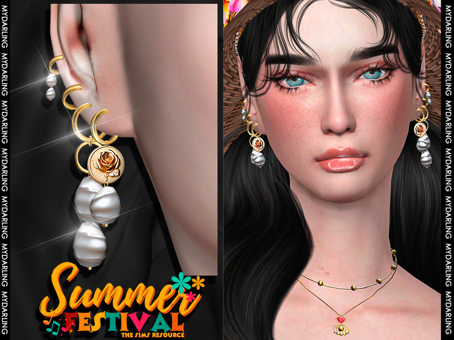 The Sims Resource | Sets of 4 summer earrings Na 110 for adult