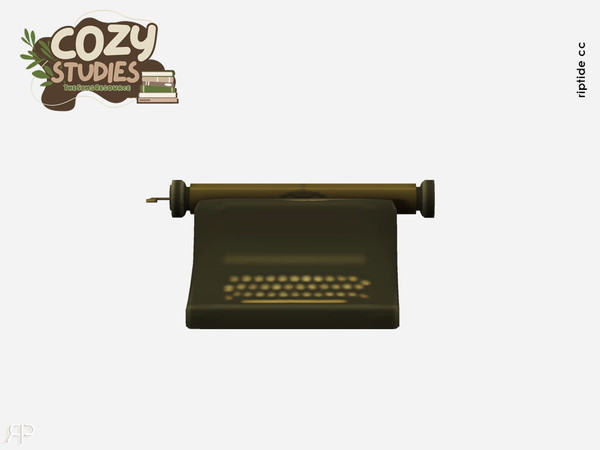 The Sims Resource | RiptideCC-Nocturnal Study Ensemble Typewriter