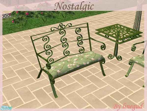 The Sims Resource - Nostalgic bench - green recolor