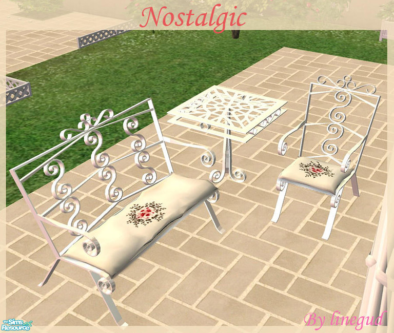The Sims Resource - Nostalgic garden bench - MESH