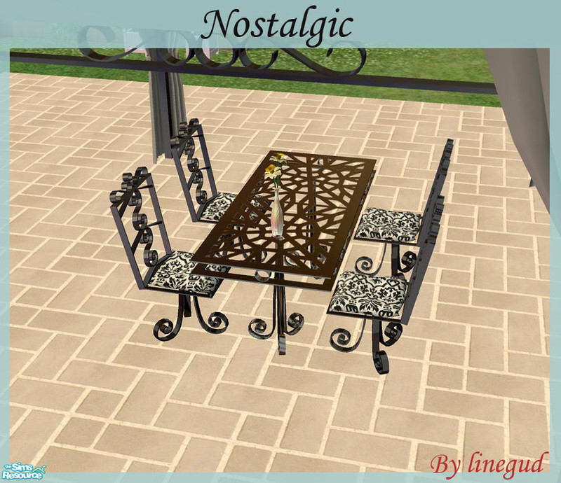 The Sims Resource - Nostalgic 2 tile table - black recolor