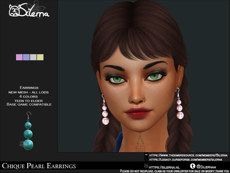 Chique Pearl Earrings - The Sims 4 Create a Sim - CurseForge