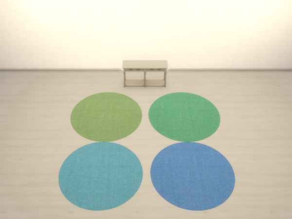 The Sims Resource | Round Jute Rugs Green and Blue