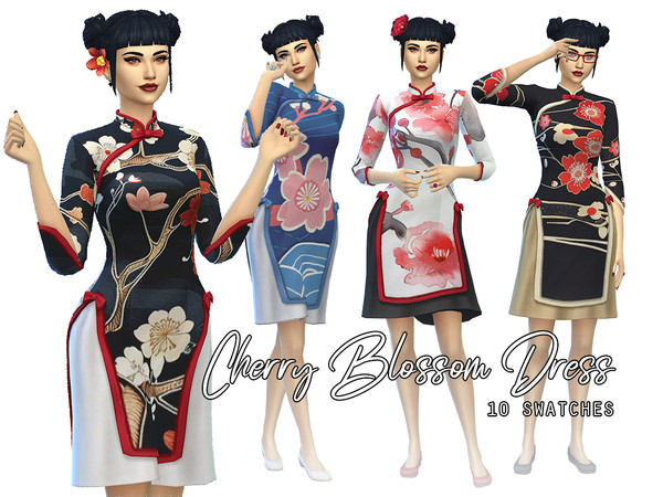 The Sims Resource | Cherry Blossom Dress