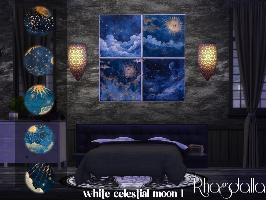 The Sims Resource | Celestial Moon Paintings I [ black and white ]