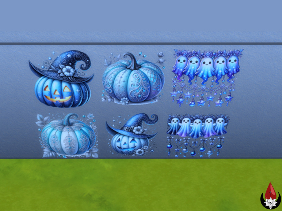 The Sims Resource | Blue Ghost with Pumpkins Decals Part 2 [DS]