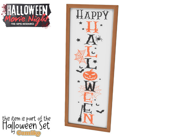 The Sims Resource | Comiko Halloween Night Porch Sign