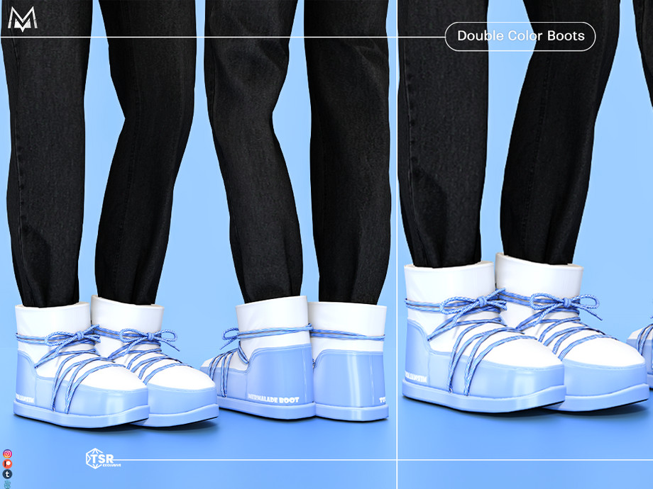 The Sims Resource | Double Color Boots (Male) S412