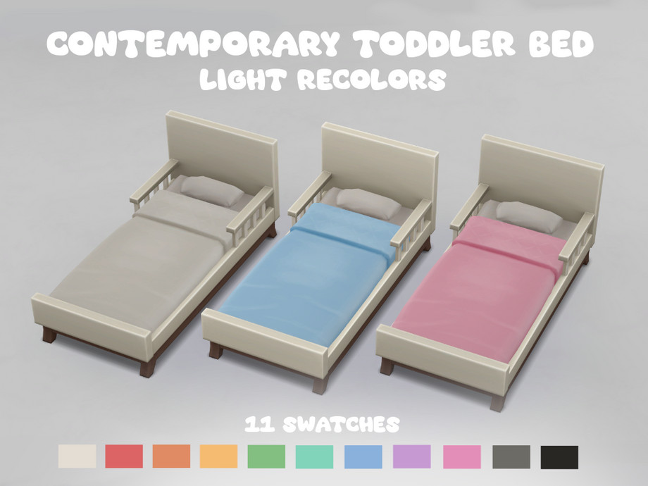 The Sims Resource | [Light Colors] BlandCo Contemporary toddler bed RECOLOR