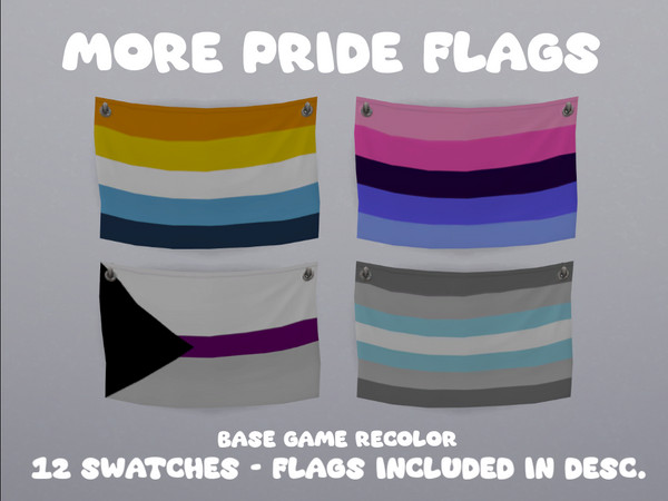The Sims Resource | MORE Pride Flags [Base Game Recolor]