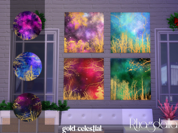The Sims Resource | Gold Celestial Paintings