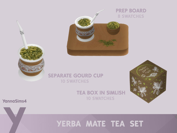 The Sims Resource | YannaSims4 Yerba Mate Tea Set Tea Box