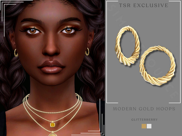 The Sims Resource | Modern Gold Hoops