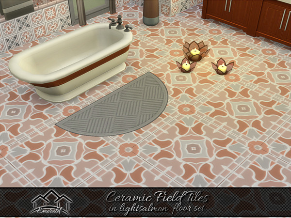 The Sims Resource | Ceramic Field Tiles in lightsalmon floor2