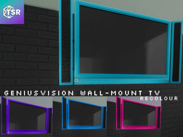 The Sims Resource | GeniusVision Wall-Mount TV Recolour