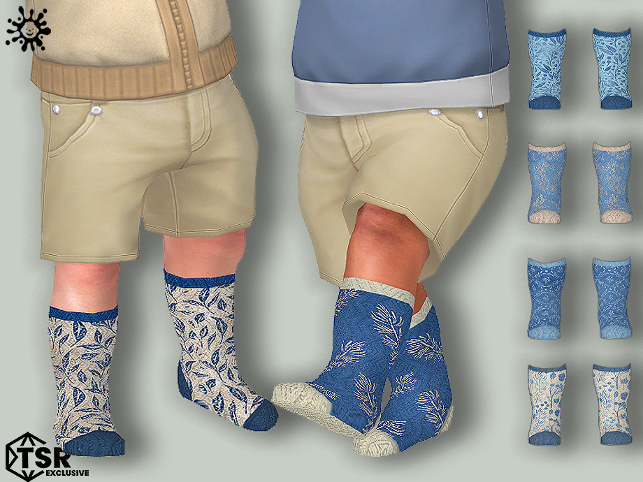 The Sims Resource | Infants Floral Knitted Knee Socks