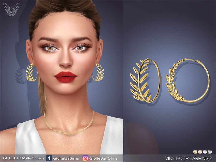 The Sims Resource | Vine Hoop Earrings