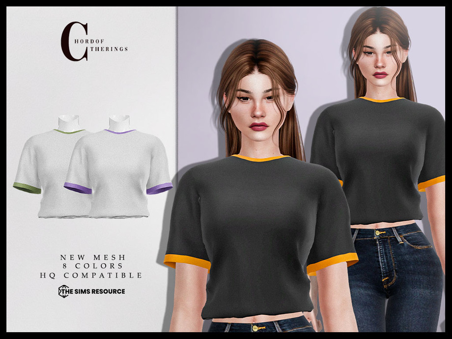 The Sims Resource | Short Sleeve Top T-721