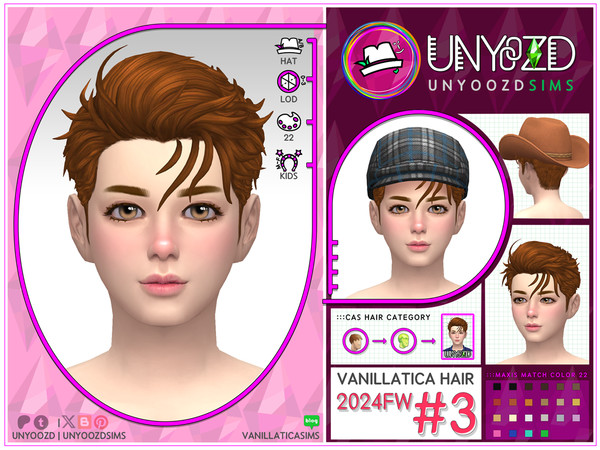 The Sims Resource | Vanillatica #3 hair for kids