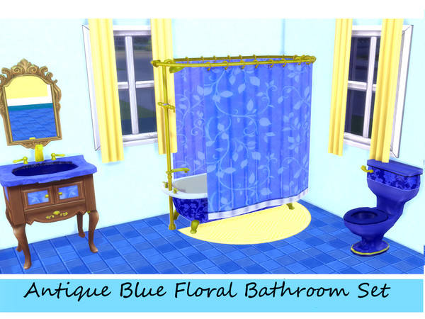 The Sims Resource | Antique Blue Floral Sink