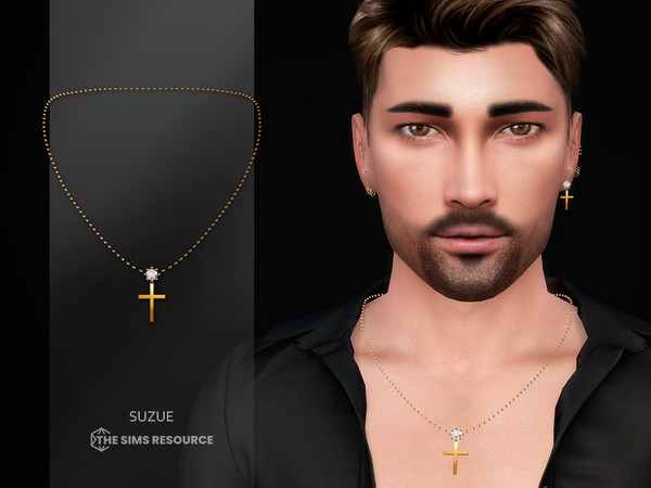 The Sims Resource | Cross Necklace Male