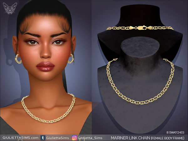 The Sims Resource | Mariner Chain Necklace (female body frame)