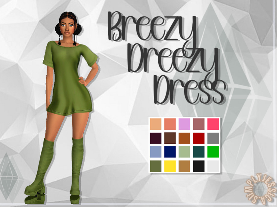 The Sims Resource | Breezy T-Shirt Dress