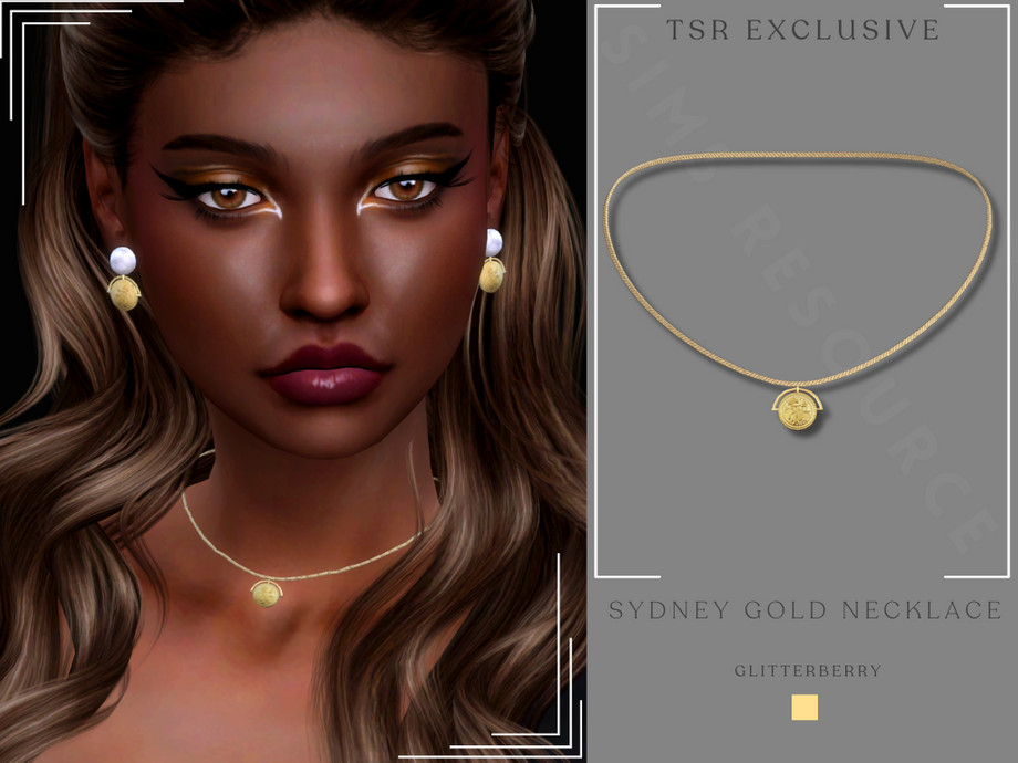 The Sims Resource | Sydney Gold Necklace