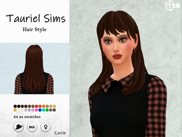 The Sims Resource | Carrie-Hairstyle